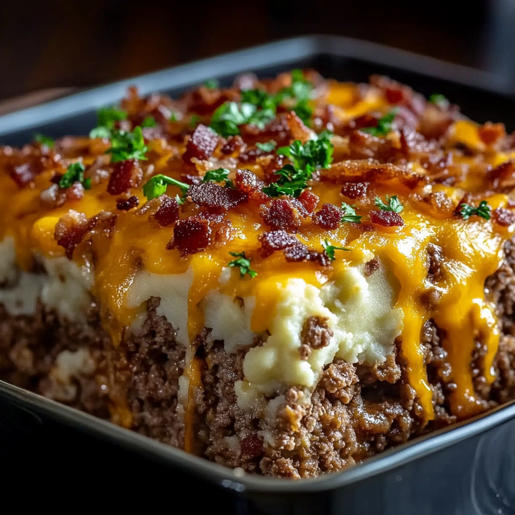Cheesy Loaded Meatloaf Casserole Recipe