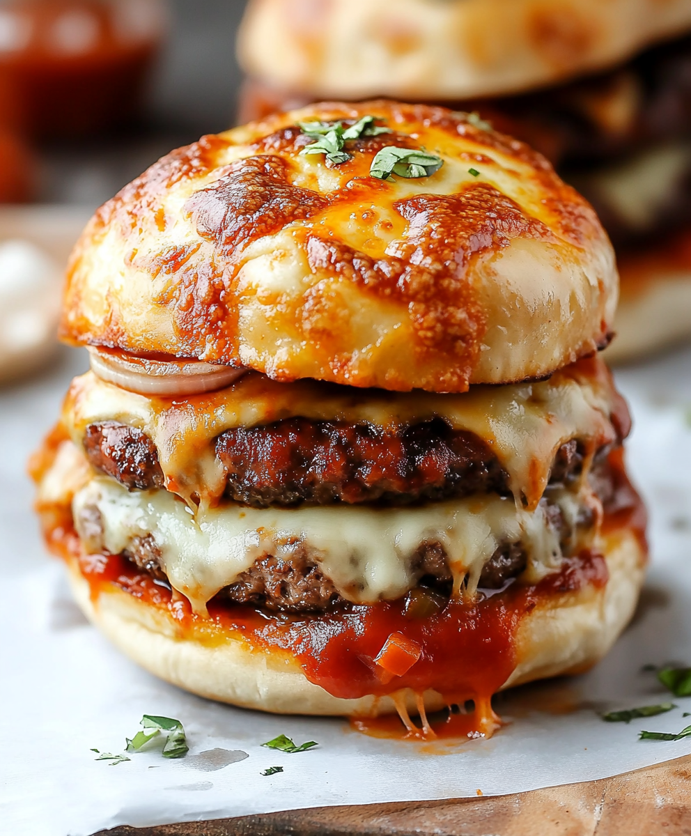 Pizza Burgers (Juicy, Cheesy & Totally Irresistible!)