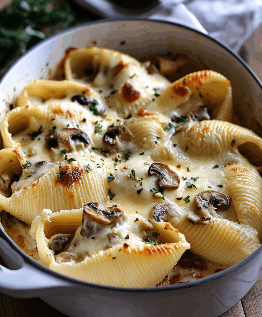Creamy Garlic Mushroom Stuffed Shells