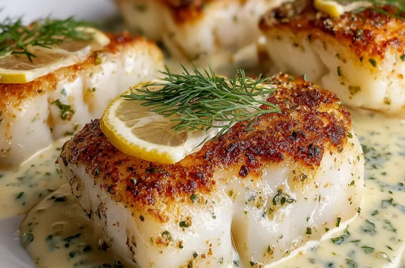 Baked Cod with Lemon-Dill Sauce