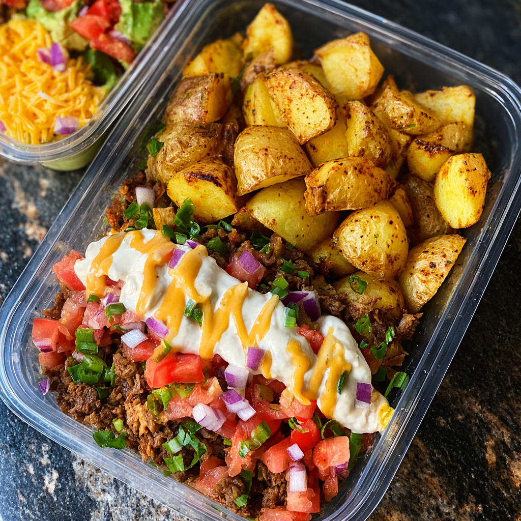 Loaded Potato Taco Bowls (Perfect for Meal Prep!)