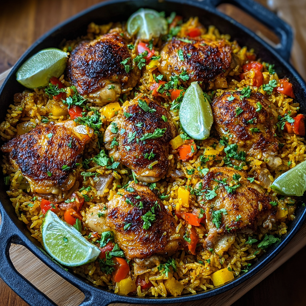 Caribbean Chicken and Rice: A One-Pot Tropical Feast 🌴🍗