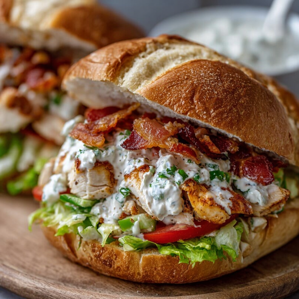 Chopped Chicken Bacon Ranch Sandwich: Juicy, Crispy & Creamy