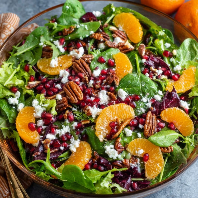 Festive Winter Salad with Oranges, Pomegranate & Feta