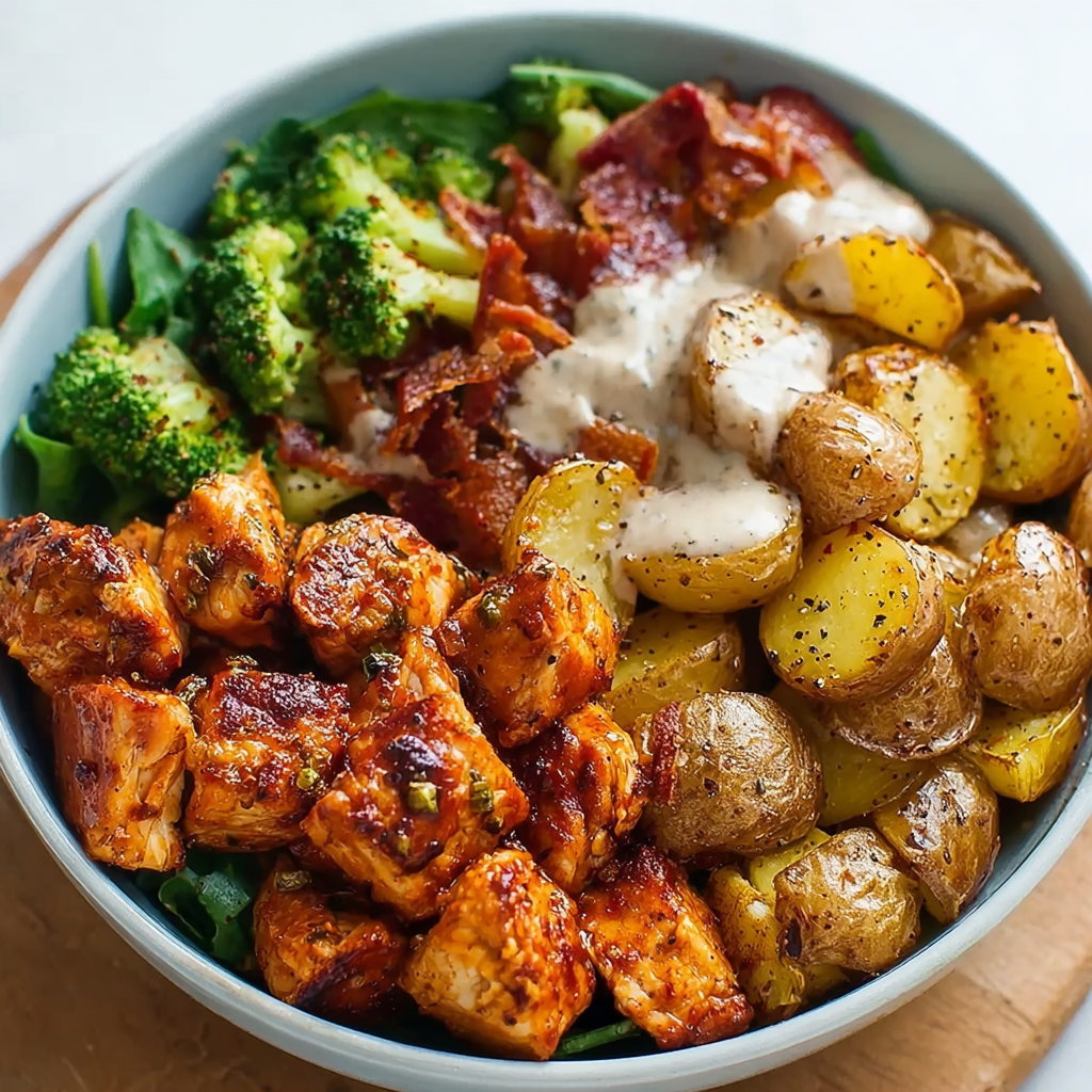 Skinny Chicken and Roasted Potato Bowl