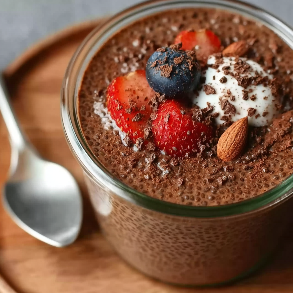 High Protein Chocolate Chia Pudding (Vegan, Gluten-Free & No Added Sugar)