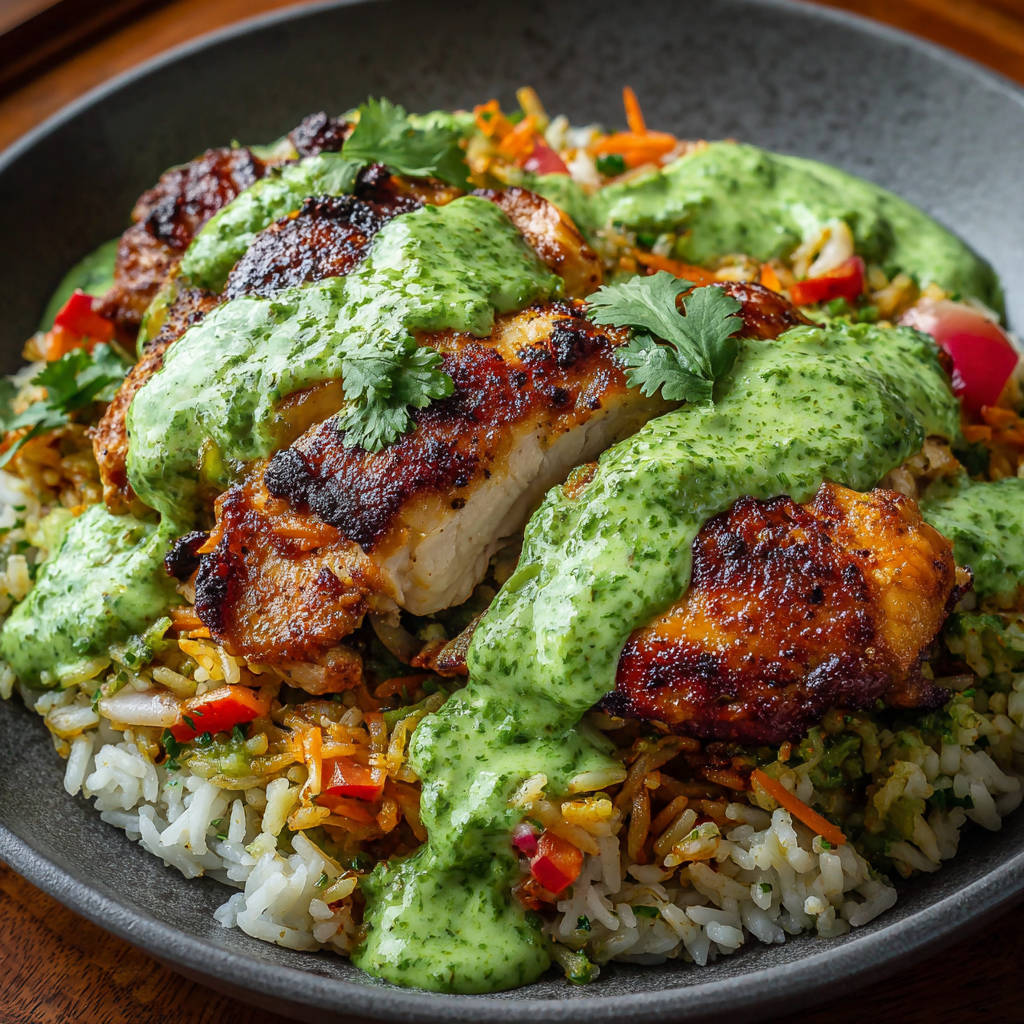 Peruvian Chicken and Rice with Green Sauce (Arroz con Pollo Peruano)